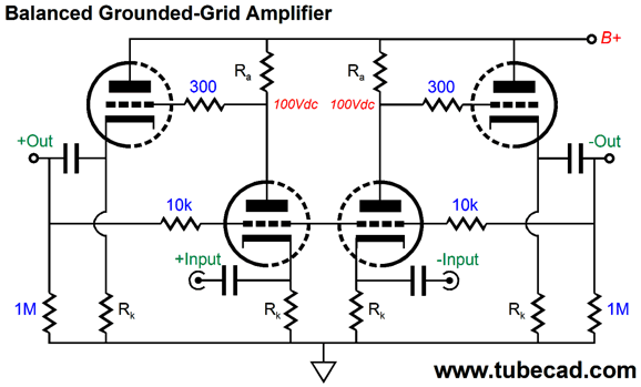 Real Grounded-Grid Aplifier